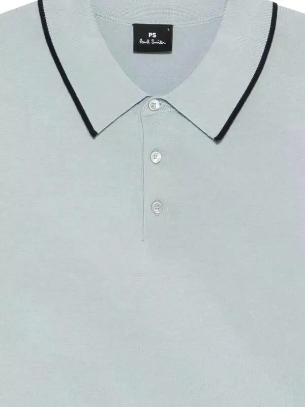 Paul Smith Logo-patch Polo Shirt - Blue