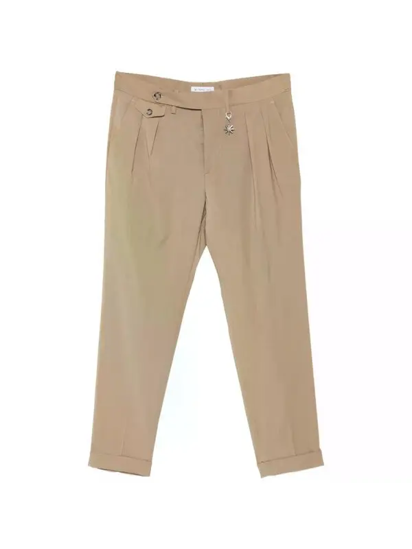 MANUEL RITZ Cuffed Pleated Trousers - Neutrals