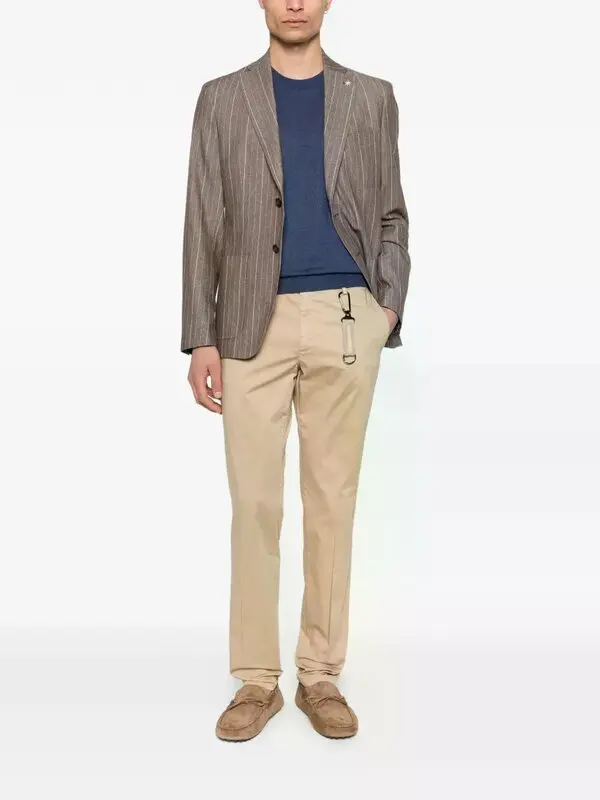 MANUEL RITZ Belt-loops Skinny Trousers - Neutrals