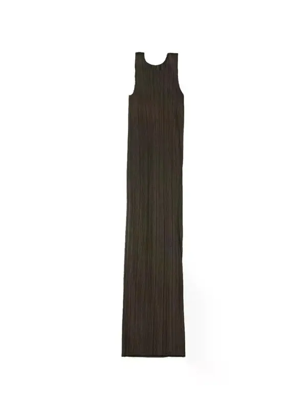 Issey Miyake Pleated Maxi Dress - Brown