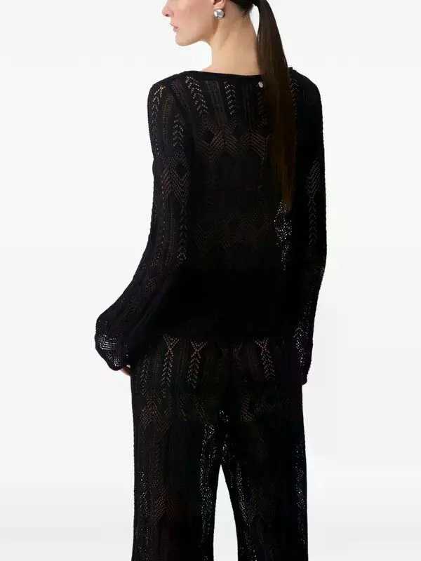 Liu Jo Openwork Crew-neck Sweater - Black
