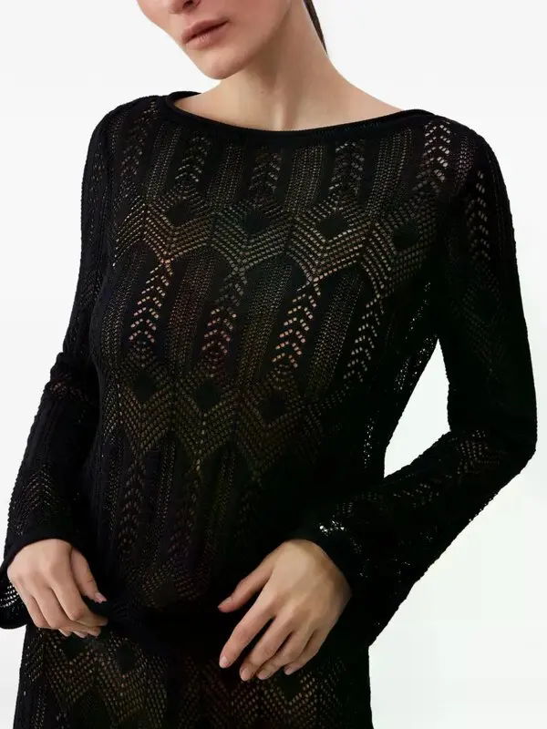 Liu Jo Openwork Crew-neck Sweater - Black