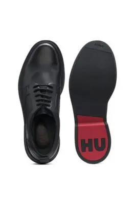 Hugo Leather Derby Shoes With Perforated Monogram