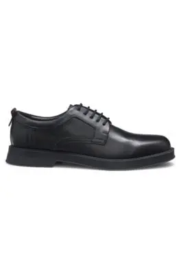Hugo Leather Derby Shoes With Perforated Monogram