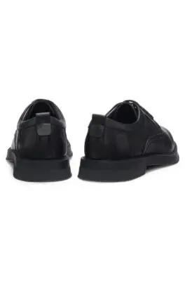 Hugo Leather Derby Shoes With Perforated Monogram