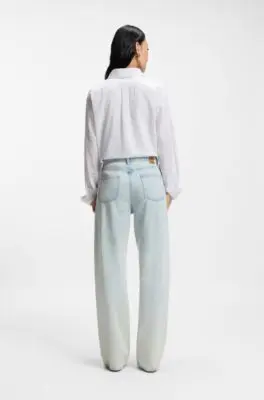 BOSS Rigid Denim Boyfriend-fit Jeans - Light Blue