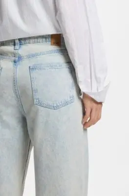 BOSS Rigid Denim Boyfriend-fit Jeans - Light Blue