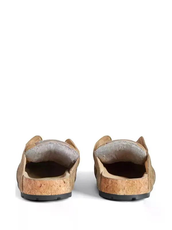 Balenciaga Suede Dumbo Mules - Neutrals