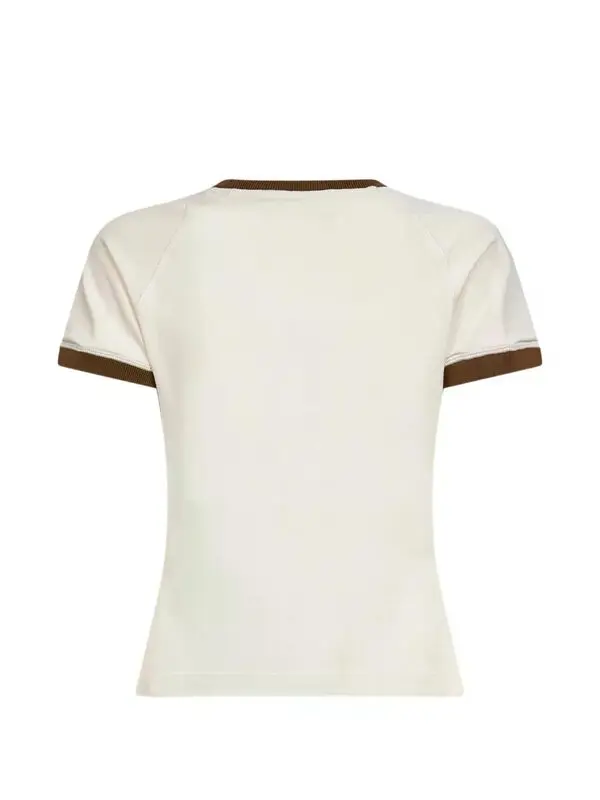 Moncler Ribbed Heart Print T-shirt - Neutrals