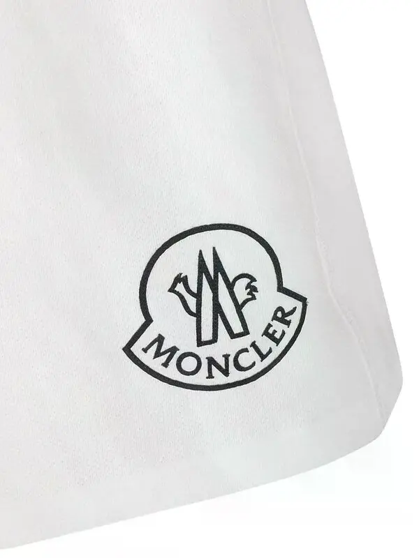 Moncler Logo Print Drawstring Cotton Track Shorts