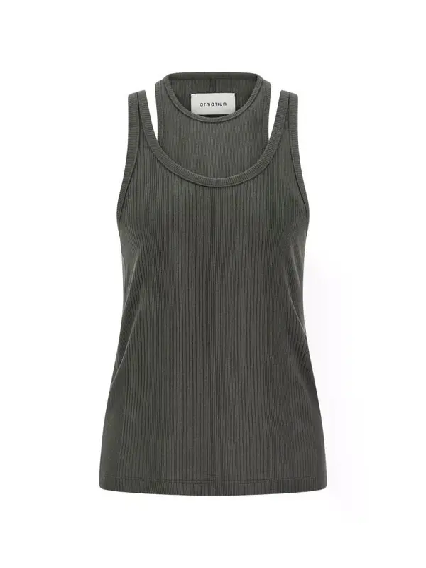 ARMARIUM Ribbed Sleeveless Top - Green