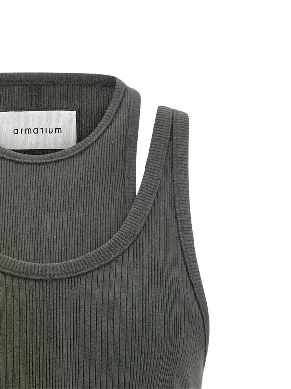 ARMARIUM Ribbed Sleeveless Top - Green