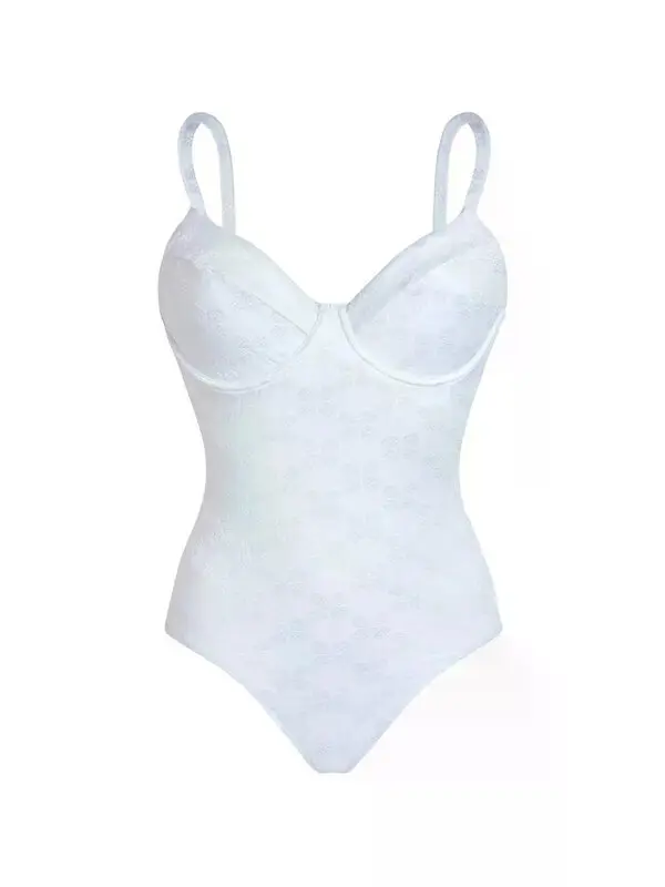Vilebrequin Turtle Monogram Underwire One Piece Swimsuit - White