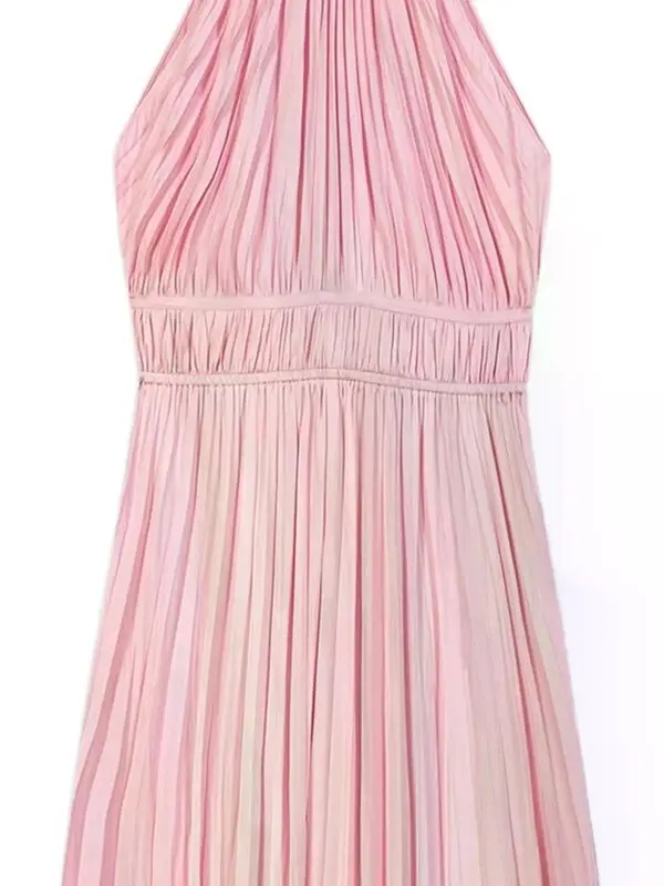 Maje Pleated Halterneck Maxi Dress