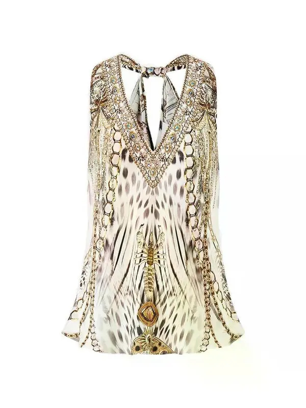 Camilla Knot-back V-neck Blouse
