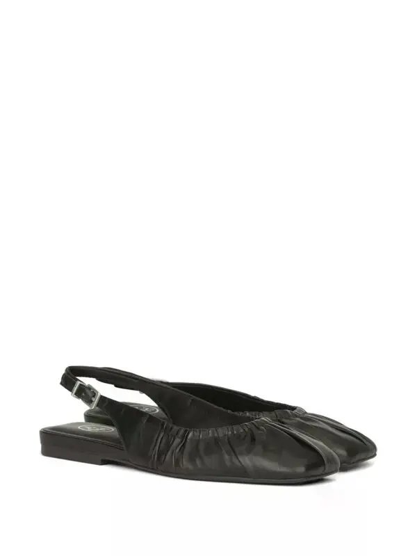 Ash Gathered Slingback Pumps With Buckle Fastening - Black