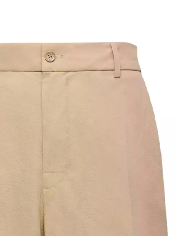 Moncler Seersucker Shorts With Logo Patch