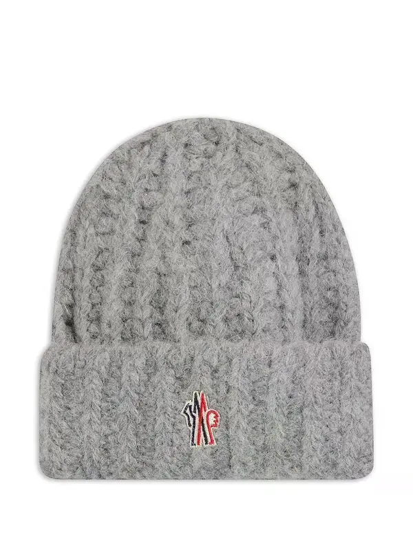 Moncler Logo-patch Beanie - Grey