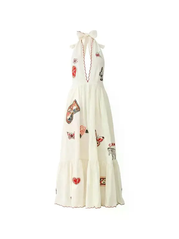 Camilla Halterneck Maxi Dress - Neutrals