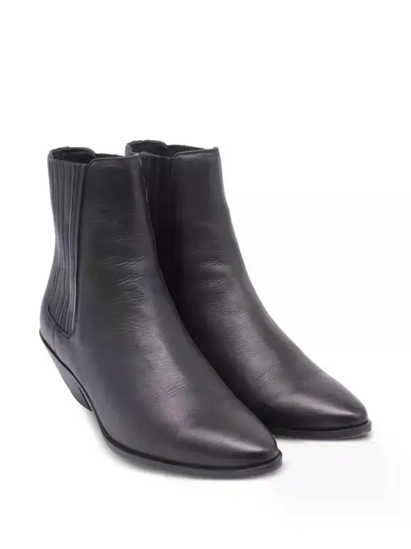 Saint Laurent Leather Pointed Toe Chelsea Boots