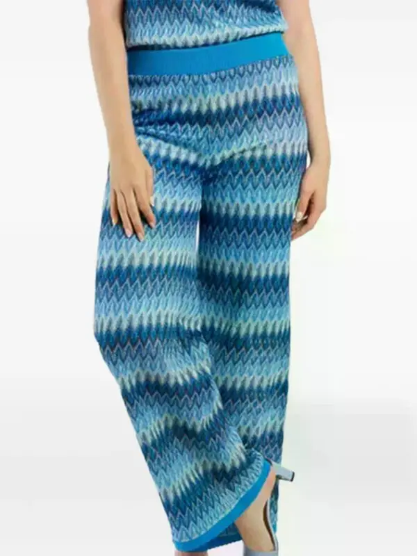 Derhy Bahamas High-waisted Flared Trousers - Blue