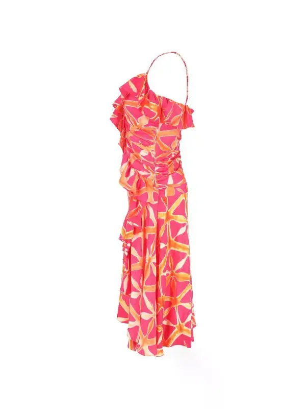 Ulla Johnson Zoya Ruffled Printed Midi Dress - Pink