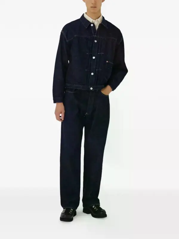 KAPTAIN SUNSHINE Denim Tracker Buttoned Cotton Jacket
