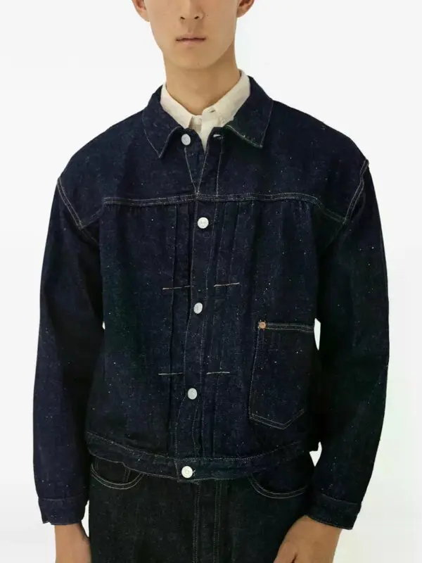KAPTAIN SUNSHINE Denim Tracker Buttoned Cotton Jacket