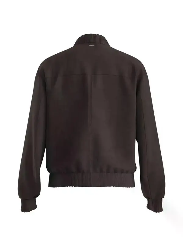 BOSS Goat-skin Zip Jacket - Brown