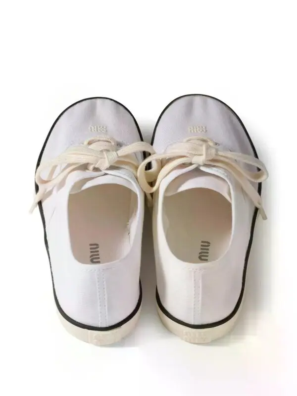 Miu Miu Drill" Lace-up Canvas Sneakers