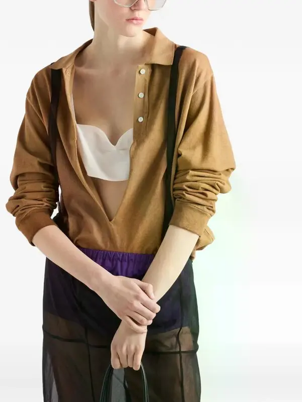 Prada Deconstructed Silk Crepe De Chine Top