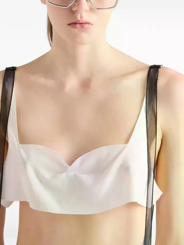 Prada Deconstructed Silk Crepe De Chine Top