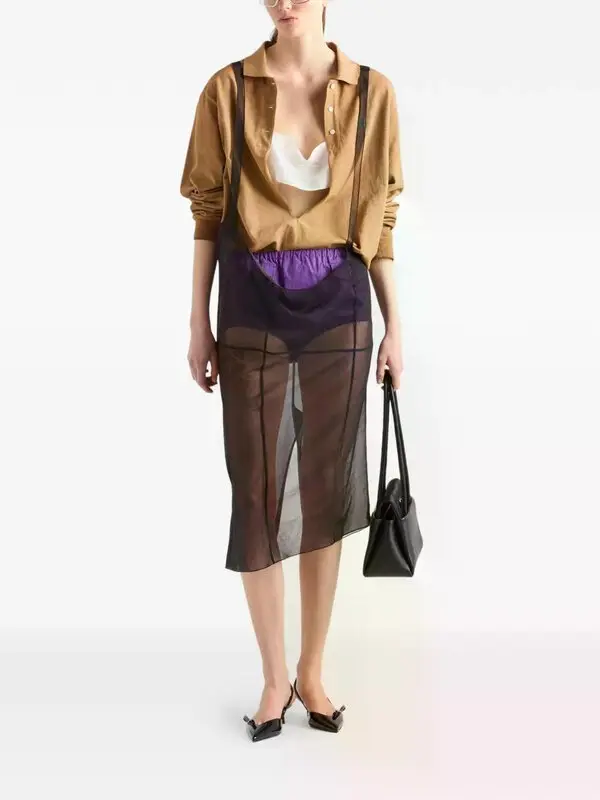 Prada Deconstructed Silk Crepe De Chine Top