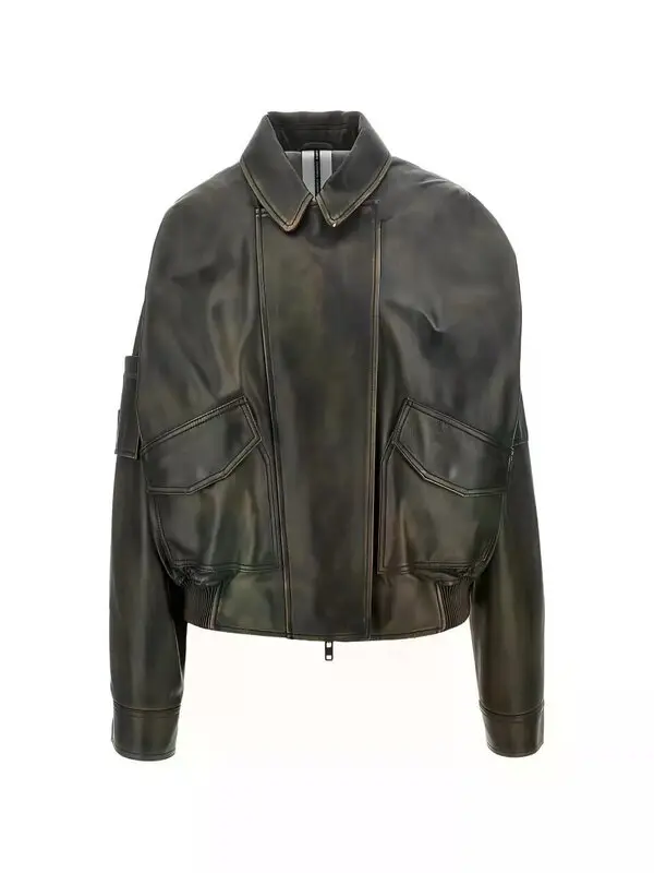 SWORD 6644 Zip-up Leather Jacket