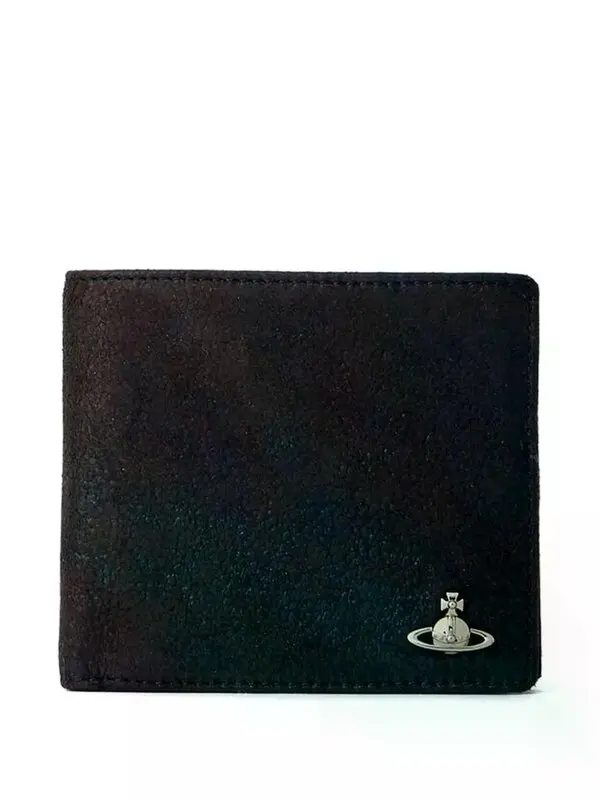 VIVIENNE WESTWOOD Metal Logo Suede Wallet - Brown