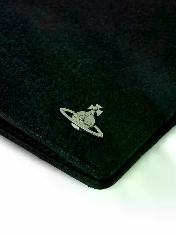 VIVIENNE WESTWOOD Metal Logo Suede Wallet