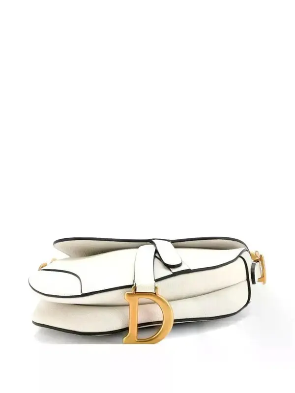 Dior Saddle Handbag Leather Mini Shoulder Bag - White