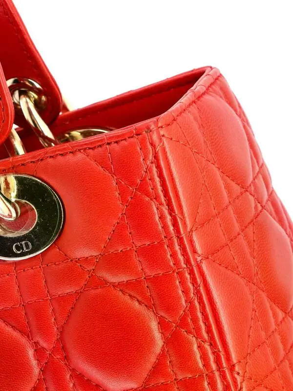 Dior Lady Medium Satchel - Red