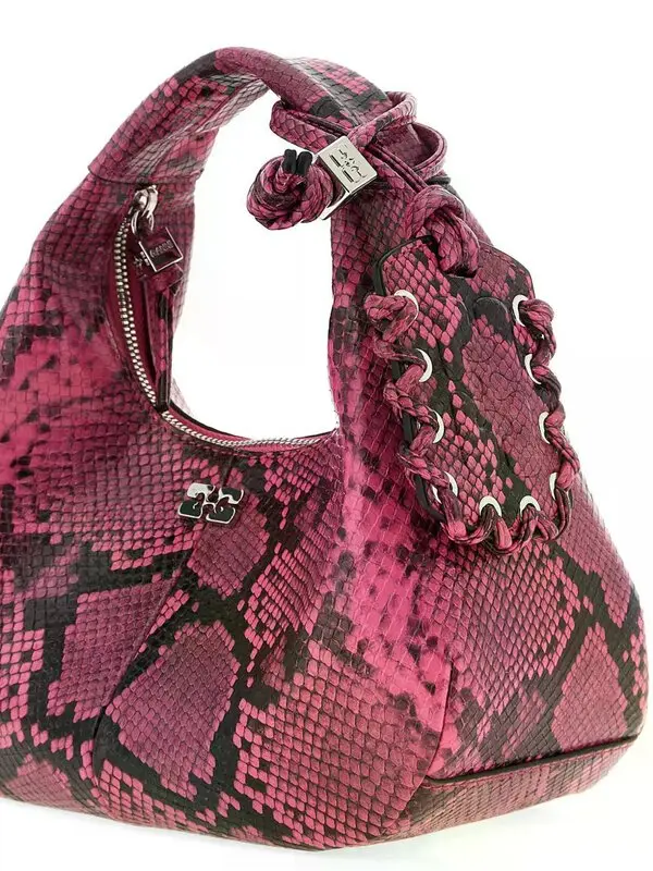GANNI Snake-print Mini Bag - Pink