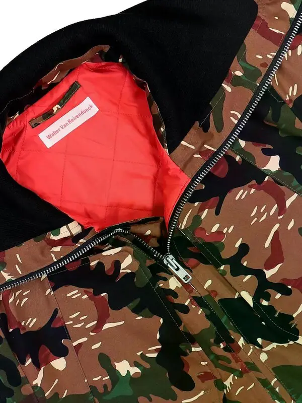 WALTER VAN BEIRENDONCK Camouflage Zip-up Bomber Jacket