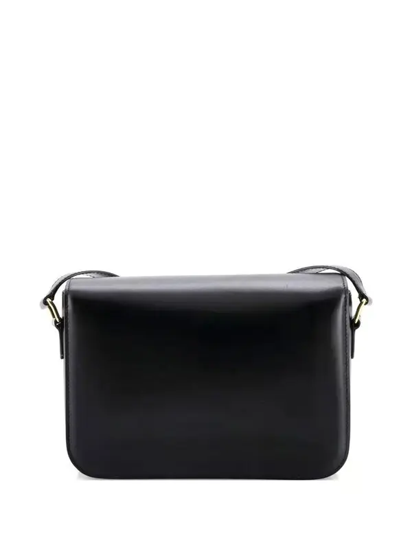 Celine Triomphe Smooth Calfskin Medium Shoulder Bag - Black