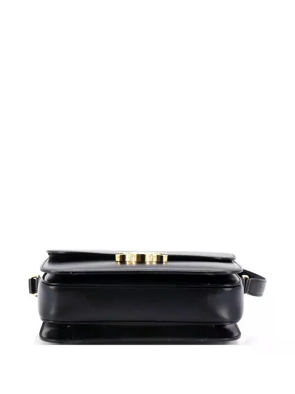 Celine Triomphe Smooth Calfskin Medium Shoulder Bag - Black