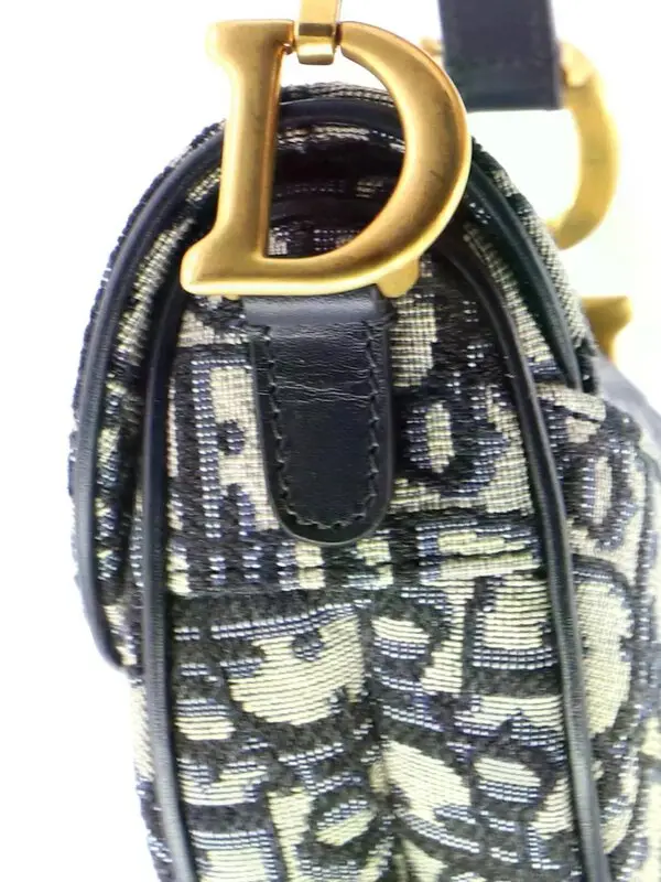 Dior Saddle Handbag Oblique Canvas Mini Shoulder Bag - Blue