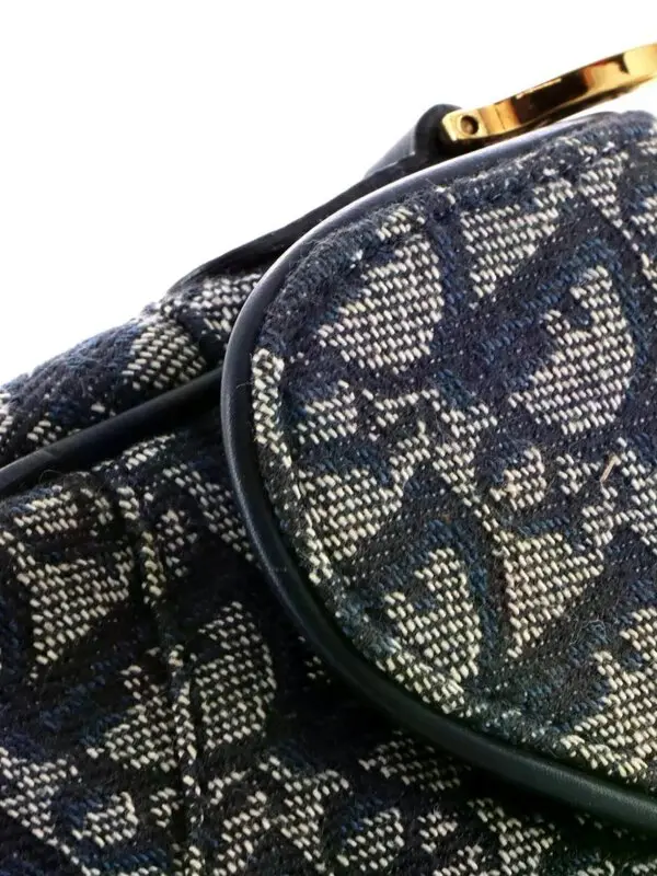 Dior Vintage Diorissimo Canvas Small Saddle Bag - Blue