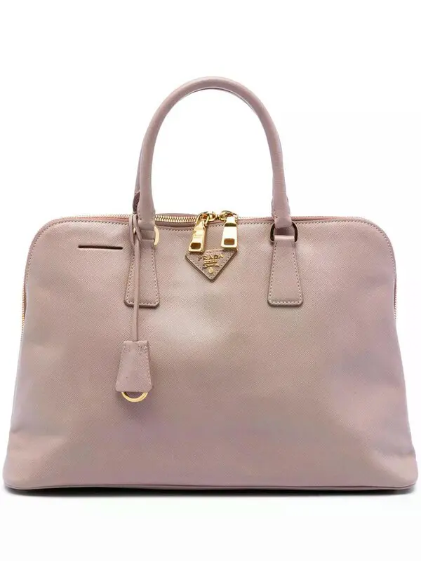 Prada Large Saffiano Lux Promenade Satchel - Pink