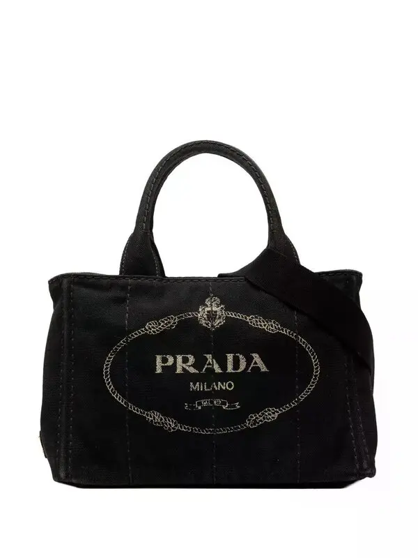 Prada Small Canapa Logo Satchel 2013-2025 - Black