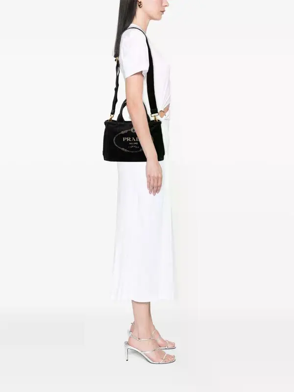 Prada Small Canapa Logo Satchel 2013-2025 - Black