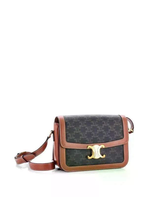 Celine Triomphe Coated Canvas Medium Shoulder Bag