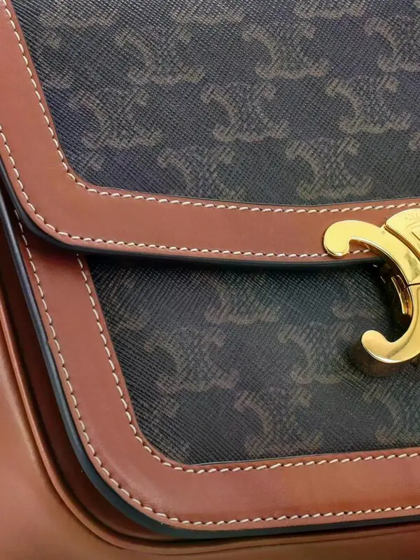 Celine Triomphe Coated Canvas Medium Shoulder Bag