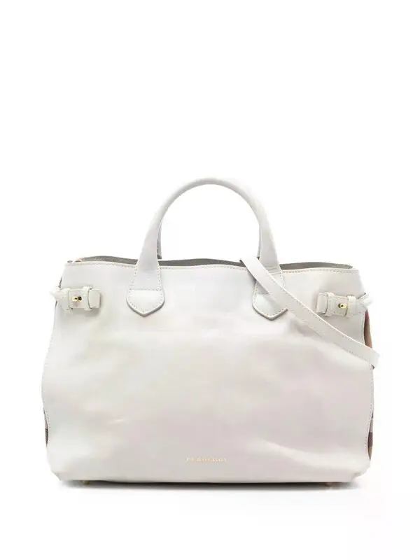 Burberry Leather And House Check Banner Satchel